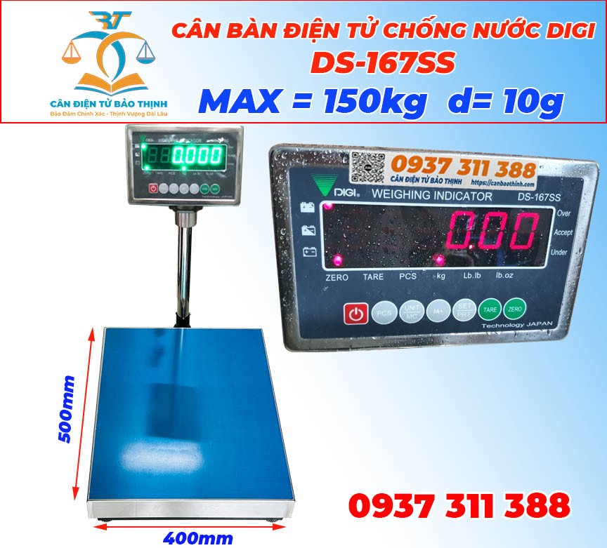 Cân Bàn Điện Tử 150kg DIGI DS-167SS